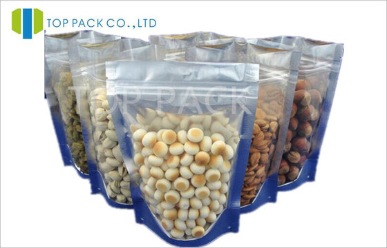 Transparent Food Plain Stand Up Pouches Heat Sealable PE Resealable