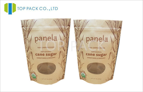 Zip Closure Printed Stand Up Pouches Gusseted Pouch SGS Certification