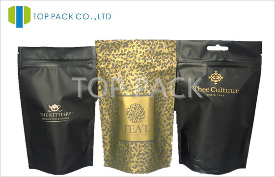 Aluminum Foil Coffee Packaging Bags Resealable Stand Up Pouches With White Valve