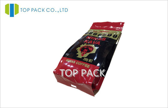 PET / VMPET / PE Side Gusset Coffee Bags With Window , Easily Close Zipper