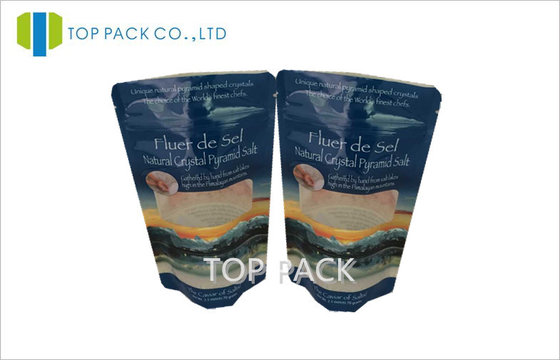 Blue Standing Food Packaging Pouches Soft Plastic Pouches Salt Packing