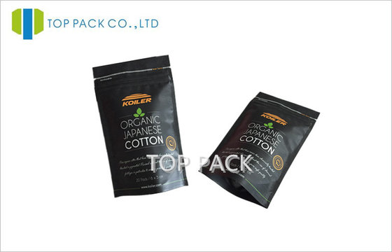 Black Matte Finish Stand up Pouch Packaging Moisture Proof Foil Lined