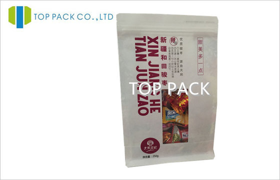 White Block Bottom Stand Up Food Pouches Resealable Foil Pouches