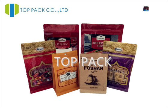 Logo Resealable Foil Pouches Custom Printed Stand Up Pouches