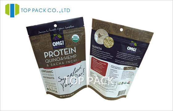 16oz Foil Lined Stand Up Zipper Pouch Bags Organic Superfoods