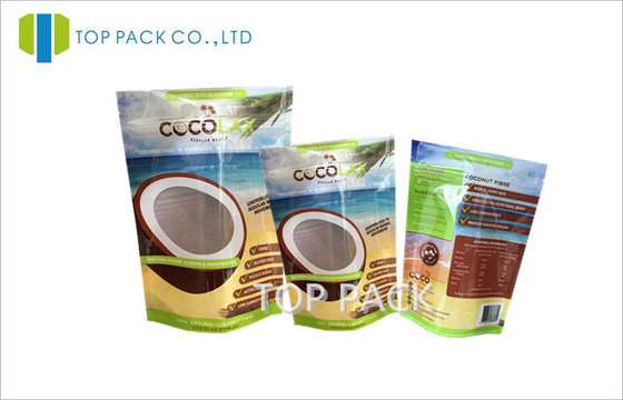 Printing Custom Zipper Top Plastic Stand Up Pouches Coconut Sugar