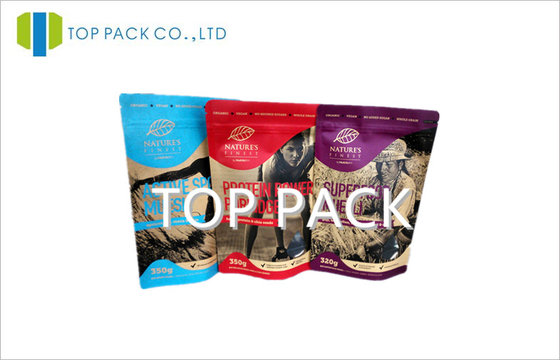 Custom Printed Resealable Kraft Paper Stand Up Pouch For Food Packing