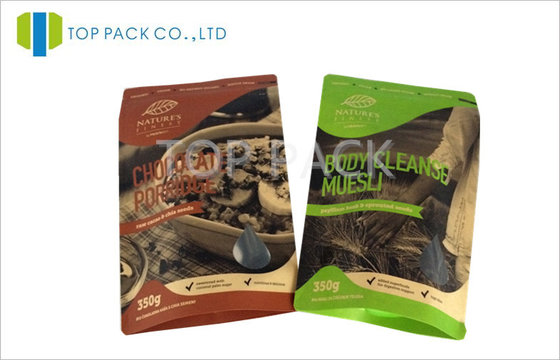 Light Blocking Kraft Paper Stand Up Pouch Custom Matte Printing