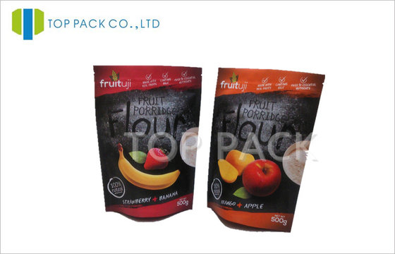 Matte Printed Stand Up Aluminum Foil Bags Zipper Food Packaging