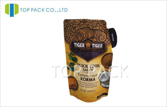 Customized Yellow Foil Stand Up Pouches Free Shape Food Packaging Bag