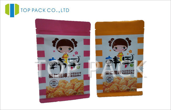 Zipper Aluminum Foil Stand Up Pouch Packaging Flat Bottom Pouch For Candy