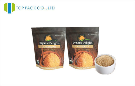 Kraft Paper Stand Up Packaging Bags For Sugar 30oz , stand up pouches for food packaging