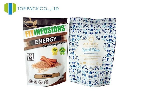 Custom Stand Up Packing Pouch Food Laminated Plastic Zipper Matte Finishing Print