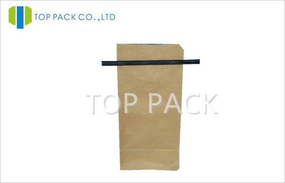 Brown Tin Tie Paper stand up pouch bag  Aluminum Foil For Food Snack