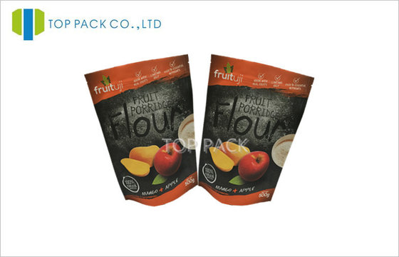 Black Resealable Aluminum Foil Bags 500g For Flour Packaging