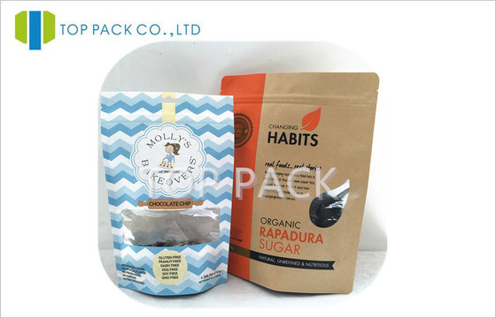 1kg Clear Window Kraft Paper Stand Up Bag Food Grade Salt Zipper