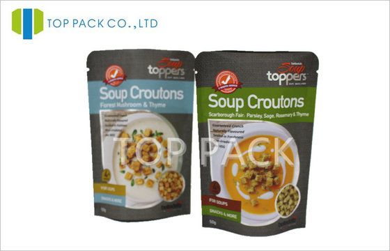 Matt Printed Stand Up Food Pouches Aluminum Foil Salad Food Packaging