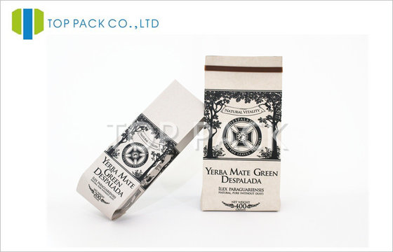White Stand Up Side Gusset Bags Aluminum Foil Tin Tie Tea Coffee Packaging