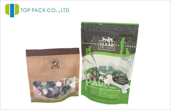 Aluminum Foil Moisture Proof Plastic Stand Up Pet Food Bags With Resealable Zipper