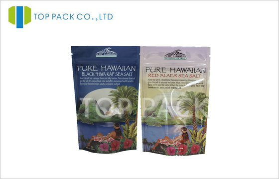 Sea Salt Packaging Custom Printed Plastic Stand Up Pouches Zipper / Window