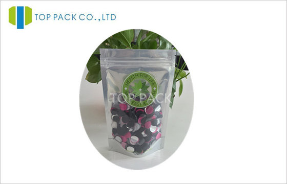 One Side Clear Foil Zip Lock Stand Up Pouches For Food / Tea / Snack Packaging