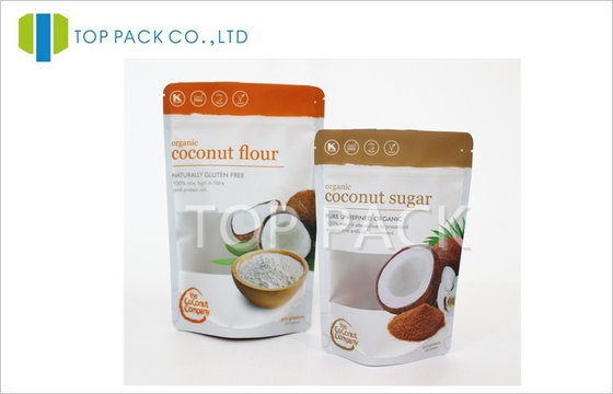 Custom Printed Resealable Foil Stand Up Pouches with Zipper / Clear Window