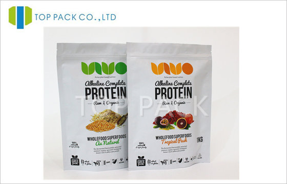 White Aluminum Foil Lined Ziplock Stand Up Pouches For Packaging , customized Logo