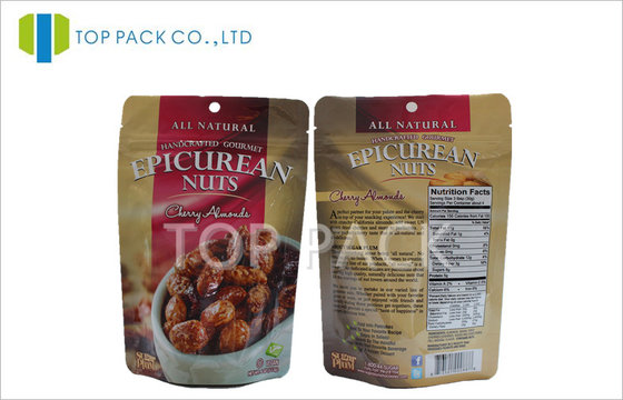 Custom Aluminum Foil Stand Up Pouch Packaging For Nuts / Snack / Food