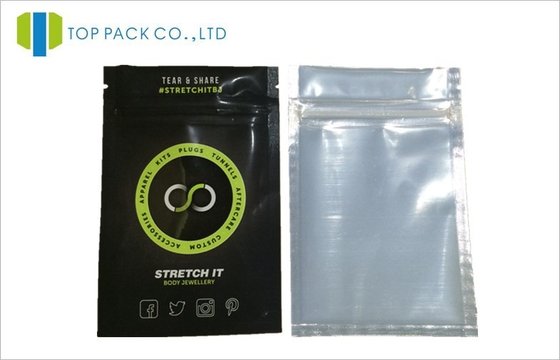 Custom Heat Seal / Zipper Herbal Incense Bag Front Clear Back Printed CE QS SGS