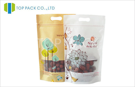 Stand Up foil resealable bags Clear Window foil packaging for food