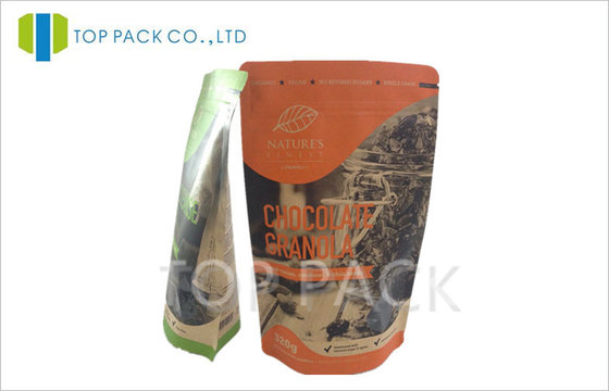Lanminated stand up pouch with ziplock , Custom kraft paper food bags