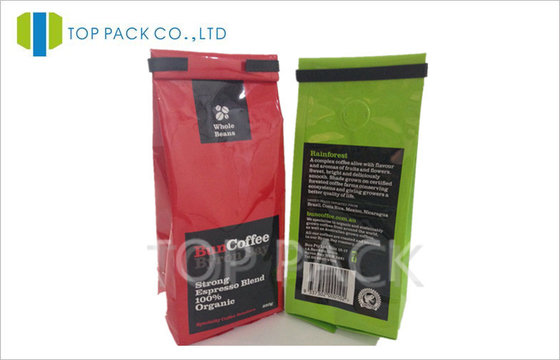 Glossy stand up foil pouches , Side Gusset Moisture Proof Doypack Tip Tie
