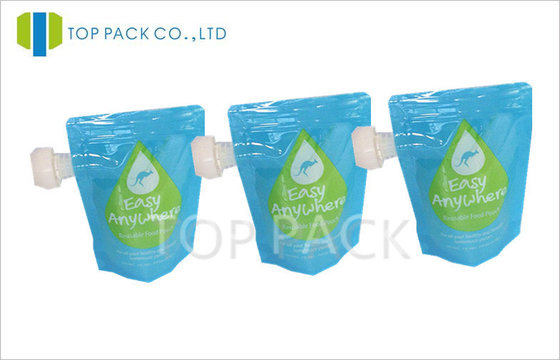 Plastic Stand Up Pouch With Spout  , Custom liquid pouch packaging Doypack
