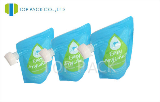 Plastic Stand Up Pouch With Spout  , Custom liquid pouch packaging Doypack