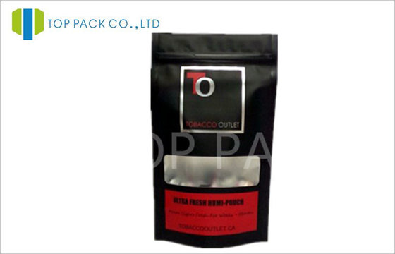 Matte Surface Custom Printed stand up foil pouches Center Window Top Zipper