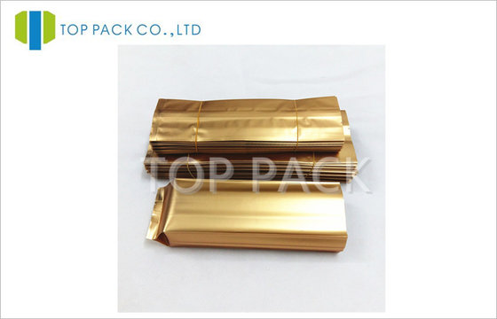 Golden Foil Grip Seal stand up bags and pouches Flat Bottom