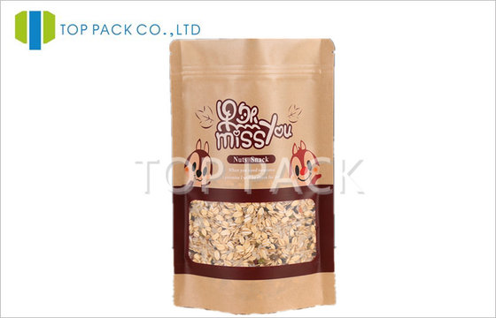 Customized Printed pet food packaging bag Clear Window for Nuts