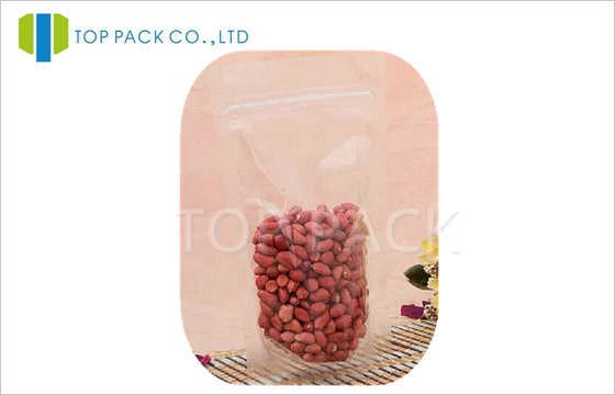 Food Grade Transparent Stand Up Zipper Top Peanut Food Packaging Bags