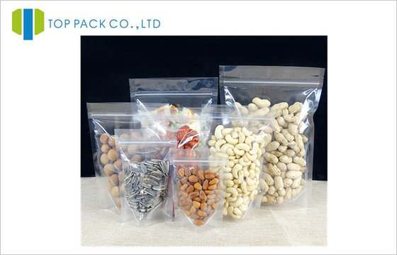 Customized Transparent Zipper stand up pouches for food packaging