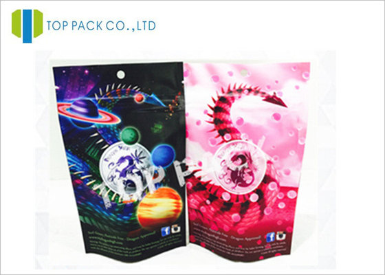 Custom Logo Aluminum Foil Herbal Incense Bags Zip Lock Resealable Standing