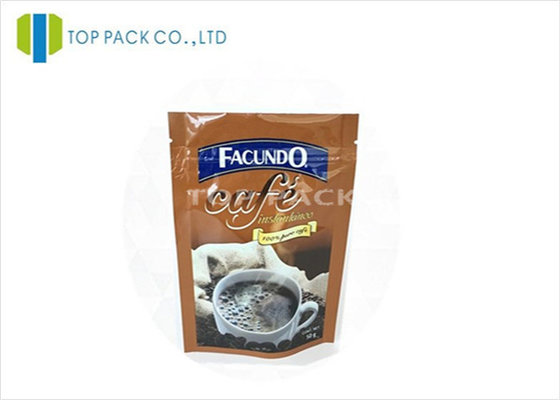 Food Grade Foil Stand Up Pouches Zipper Moisture Proof for Glossy Cafe