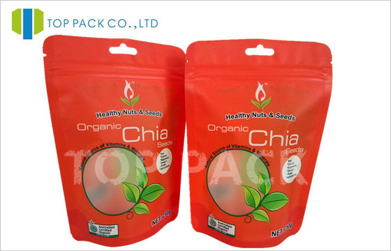 Custom Printed Stand Up Pouch Packaging , Chia Seeds stand up pouches for food packaging
