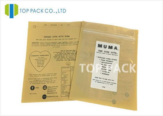 Custom Ziplock Stand Up Pouches Clear Window , stand up plastic bags Food Grade