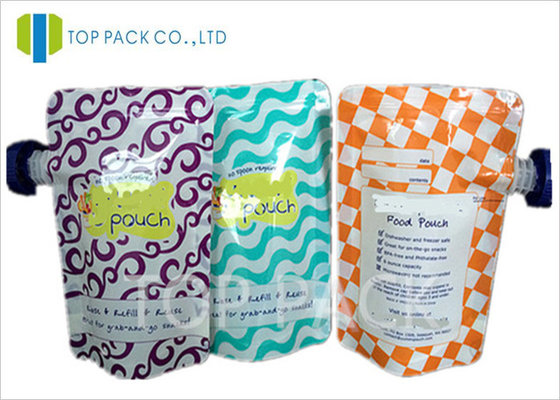 SGS Spout Packaging Pouches Moisture Proof Plastic Zip Lock Juice Milk