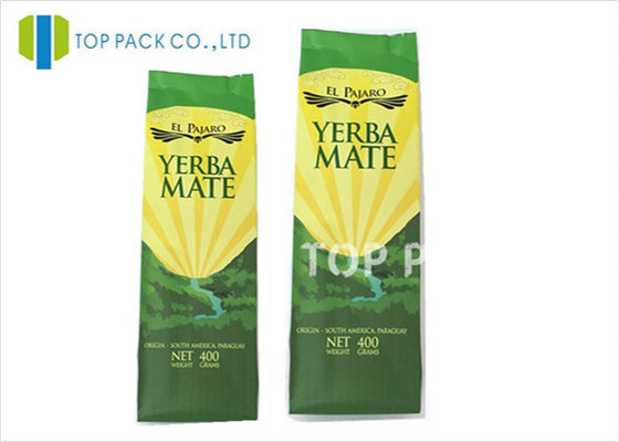 Matte Finished Custom Back Sealing Pouch Tea Packaging Food Grade Foil