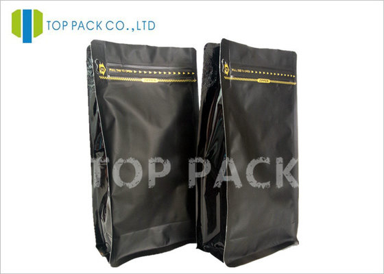 Matt Finished Foil Stand Up Pouches / Flat Bottom Side Gusset coffee pouches 1kg