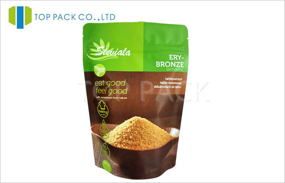 Matt Finished Aluminum Foil Stand Up Pouch Packaging Zipper For Parched Rice