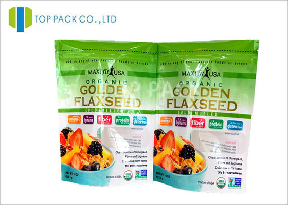 Plastic Laminated Glossy Finished resealable stand up pouches For Fruit