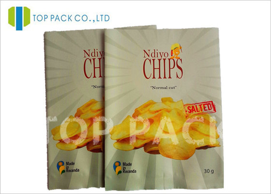 Matte Surface Laminated Foil Pouches Back Seal Potato Chips Packaging