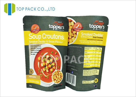 Soup Croutons Foil Laminated Packaging Bags Doypack Zip Lock Top Flexible